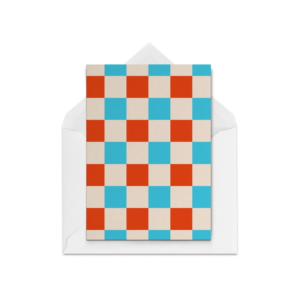 Bright and fun check greeting card – The Paper People Greeting Cards